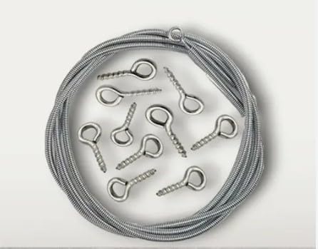 Standard Spring Wire for Window Net Curtain Cord Kit with 10 Hooks (10 ...