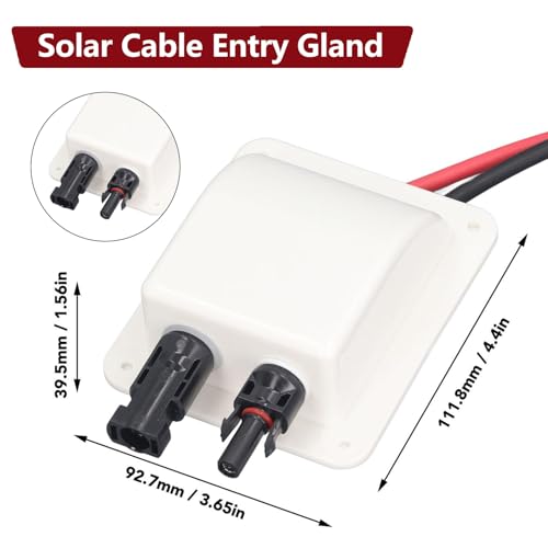 Uadme Solar Double Cable Entry Gland, Solar Entry Gland with 2m 10AWG ...