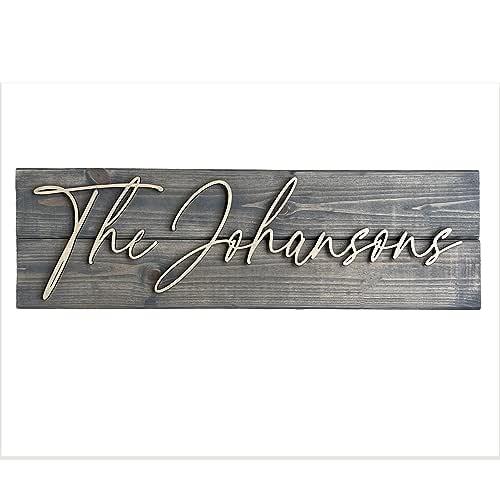 Amazon.com: Personalized Family Name Wood Sign, 3D Custom Last Name ...