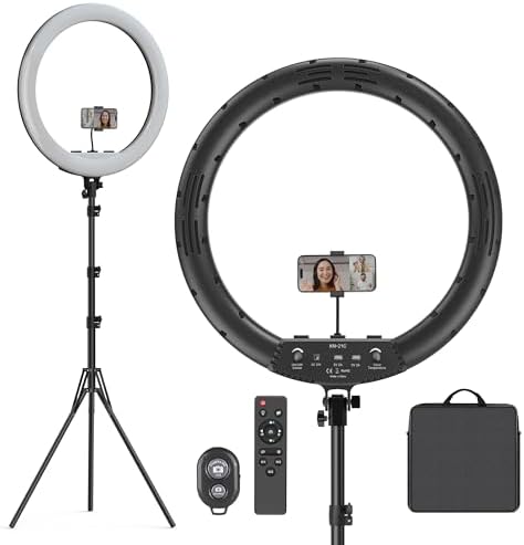 Amazon.com : 18 inch LED Ring Light with Tripod Stand Dimmable Makeup ...
