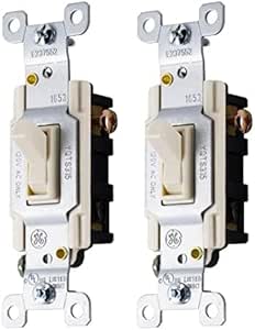 GE Home Electrical 3-Way Grounding Toggle Switch, in Wall On/Off Fan ...