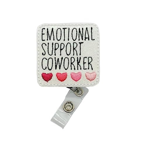 Amazon.com: Emotional Support Coworker Badge Reel, Retractable Funny ID ...