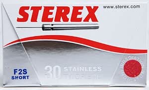 STEREX STAINLESS TWO PIECE NEEDLES F6S REGULAR (BOX OF 30): Amazon.co ...