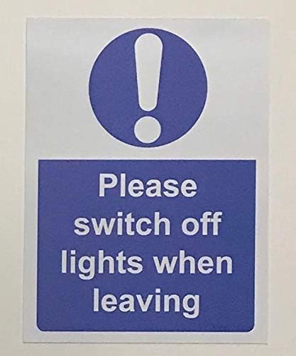 Please Switch Off Light When Leaving Safety Signs - Self Adhesive ...