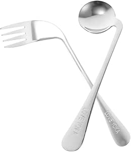 Amazon.com: Luxshiny Right Handed Offset Spoon Fork 2pcs Stainless ...