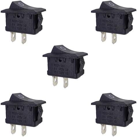 UNIVERSAL HUB 5 PCS 2 Pin Mini rocker switch2A 250V 2 Terminal On-Off ...