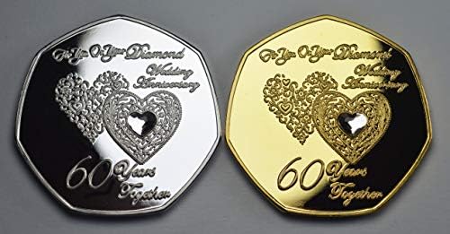 The Commemorative Coin Company 60TH DIAMOND WEDDING ANNIVERSARY Silver ...