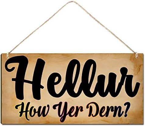 Amazon.com: Decorative Hellur sign Funny hanging sign Welcome sign ...