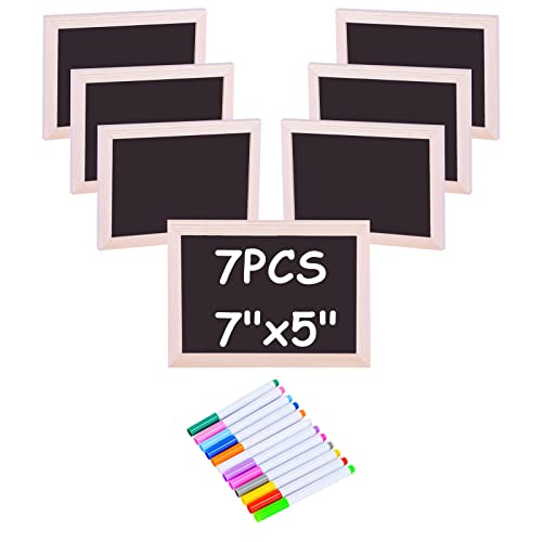 Lot de 7 mini tableaux noirs double face en bois pour apprendre et ...