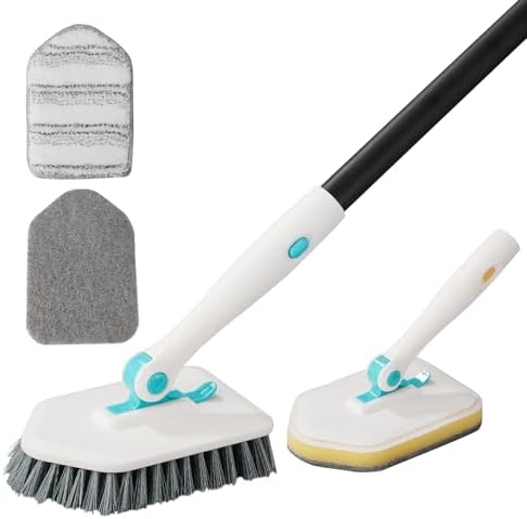 Amazon.com: YANGMUM Tile Floor Scrub Brush,51-Inch Long Handle Bathtub ...