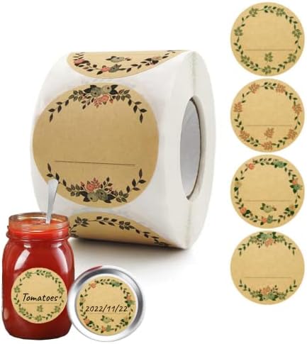 Amazon.com: Kraft Labels for Canning,Write on Jars Stickers Roll 500PCS ...