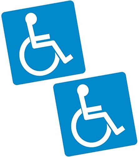 2 x Disability Blue Badge Vinyl Sticker 4" 100mm Sq. Car Van Home ...
