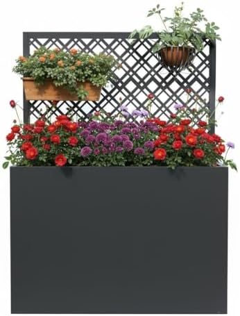 Amazon.com: Diyfire Metal Planter Box with Trellis, 35" Lx11.8 Wx47 H ...