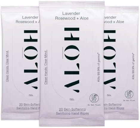 Amazon.com : ALŌH Lavender Rosewood + Aloe Sanitizing Hand Wipes ...