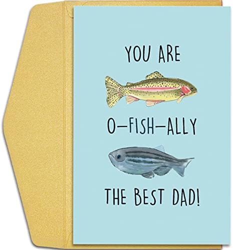 Amazon.com : Qiliji Funny Fish Father's Day Card, Happy Fathers Day ...