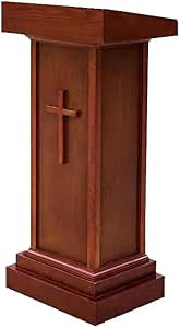 Amazon.com : Wooden Podium Stand, Portable Church Pulpits with Cross ...