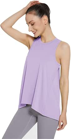 Amazon.com: Open Back Running Tank Tops Muscle Tank Yoga Shirts Workout ...