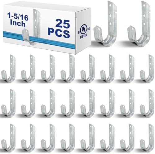 Amazon.com: Gisafai 25 Pcs Cable Support J-Hook, Garage Hooks for ...