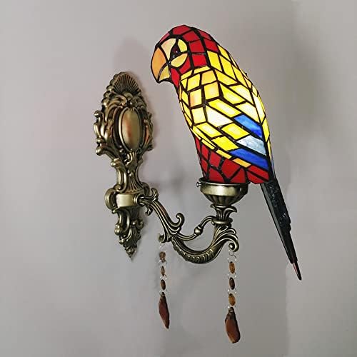 Aeyee Parrot Wall Sconce, Tiffany Wall Light with Stained Glass Shade ...