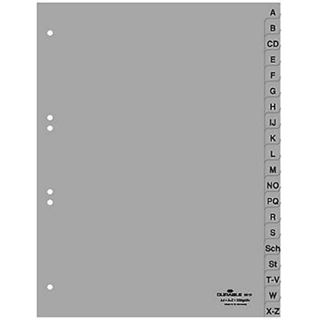 Durable A-Z Polypropylene Index Dividers | A4 Portrait Full Covering ...