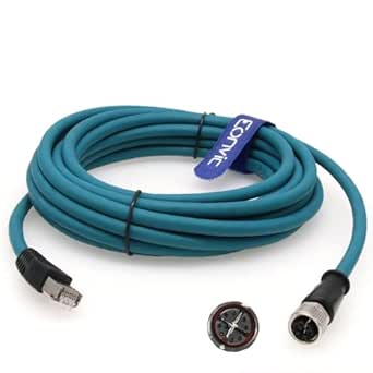 Eonvic M12 X Code 8 Pin Female to RJ45 Cat-7e High Flex Ethernet Cable ...