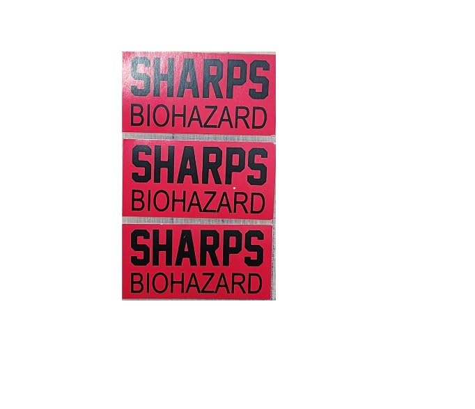 Amazon.com: Sharps Container Sticker 3 Pack @ 3" Long | Decal vinyl ...