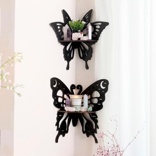 Amazon.com: Mandydy Corner Shelf Wall Corner Shelf Crystal Display with ...