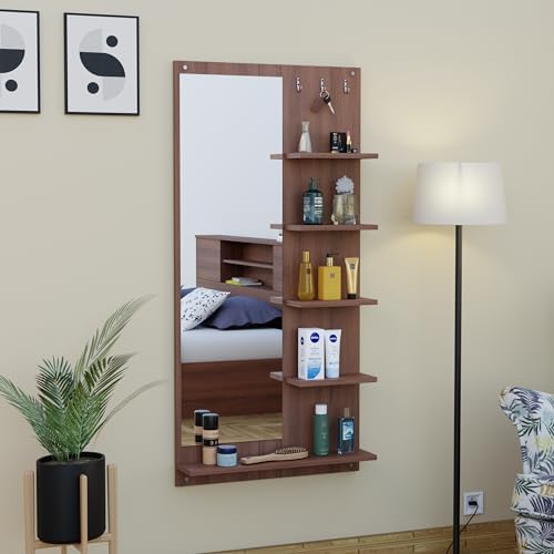 WoodExpress Engineered Wood Wall Mounted Dressing Table with Mirror ...