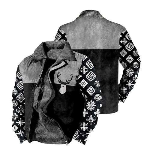 Aztec Cowboy Western Tribe Ethnic Jackets For Men Deer Print - Want It All