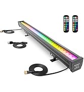 Linkable LED Wall Washer Light with RF Remote, 144W 40" 5700K+RGB Color ...