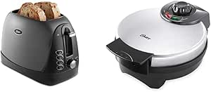 Amazon.com: Oster 2 Slice, Bread, Bagel Toaster, Metallic Grey ...