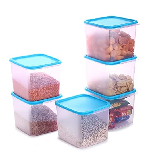 Flossymart lastic Square Big Storage Boxes for Kitchen Grocery ...