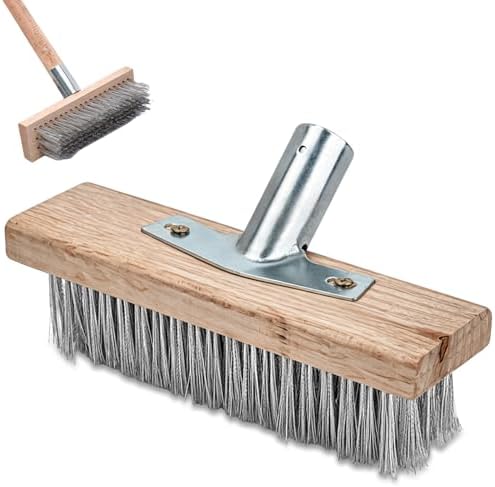 Stainless Steel Wire Scrub Brush, Deck Scrub Brush Heavy Duty Floor ...