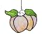 Amazon.com: HAOSUM Peach Decor Stained Glass Window Hangings,Peach ...