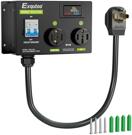 Amazon.com: GUETNEU NEMA 10-30 (3 Prong) Dryer Splitter with Breaker ...