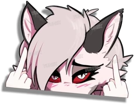 Amazon.com - YUNEX 5.1 Inch Furry Anime Car Vinyl Stickers Cartoon ...