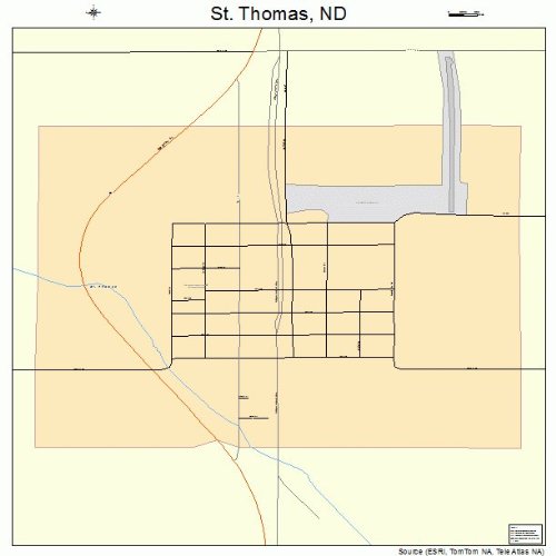 Large Street & Road Map of St. Thomas, North Dakota ND - Printed poster ...