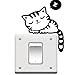 Cute Cat Nap Pet Light Switch Funny Wall Decal Vinyl Stickers Black ...