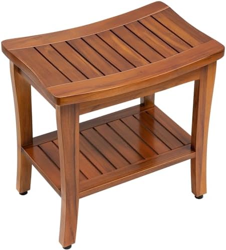 Amazon.com: TEAKMAMA Fully Assembled 20 Inch Teak Shower Bench with ...