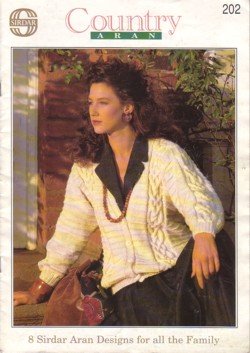 Sirdar Country Aran Knitting Pattern Booklet, 8 Designs for All the Family, Leaflet Number 202 ...