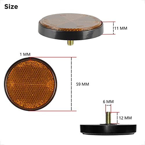 Snapklik.com : Evermotor Reflector Amber Yellow For Motorcycle, 2.3 ...