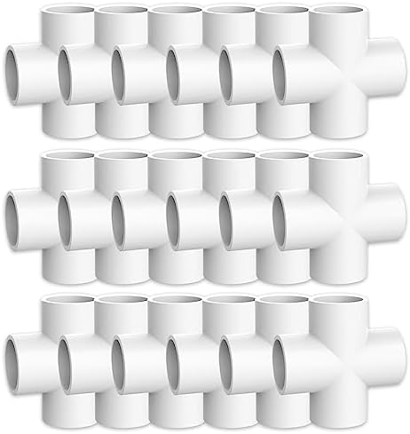 18PCS 4 Way Cross PVC Fittings, 3/4Inch Heavy Duty PVC Pipe Fitting PVC ...