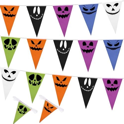 Amazon.com: Halloween Pennant Banner - 48 Flags, 100 Feet, Orange ...