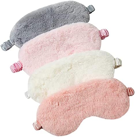 Amazon.com: 4 Pcs Plush Eye Masks Fuzzy Sleeping Mask Soft Blindfolds ...
