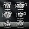 Amazon.com: ASKSCICI Stainless Steel Cookware Set, 11 Pcs Stainless ...