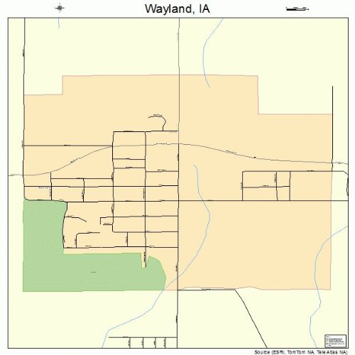 Amazon.com: Large Street & Road Map of Wayland, Iowa IA - Printed ...