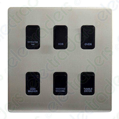 Screwless Flatplate Stainless Steel Customised Kitchen Grid Switch ...