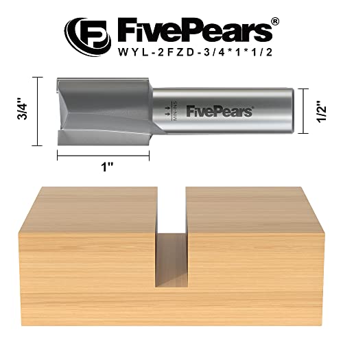 Snapklik.com : FivePears Straight Router Bits 1/2 Inch Shank Double Flute