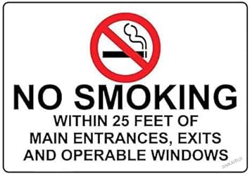 Amazon.com: New Warning Plaque Wall Decor No Smoking Within 25 Feet of ...