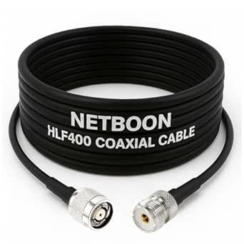 NETBOON HLF 400 Coaxial Cable Assembly – RP-TNC Male to UHF Female Connector – Low Loss 50 Ohm ...